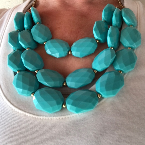 Jewelry | Three Strand Turquoise Beaded Necklace | Poshmark